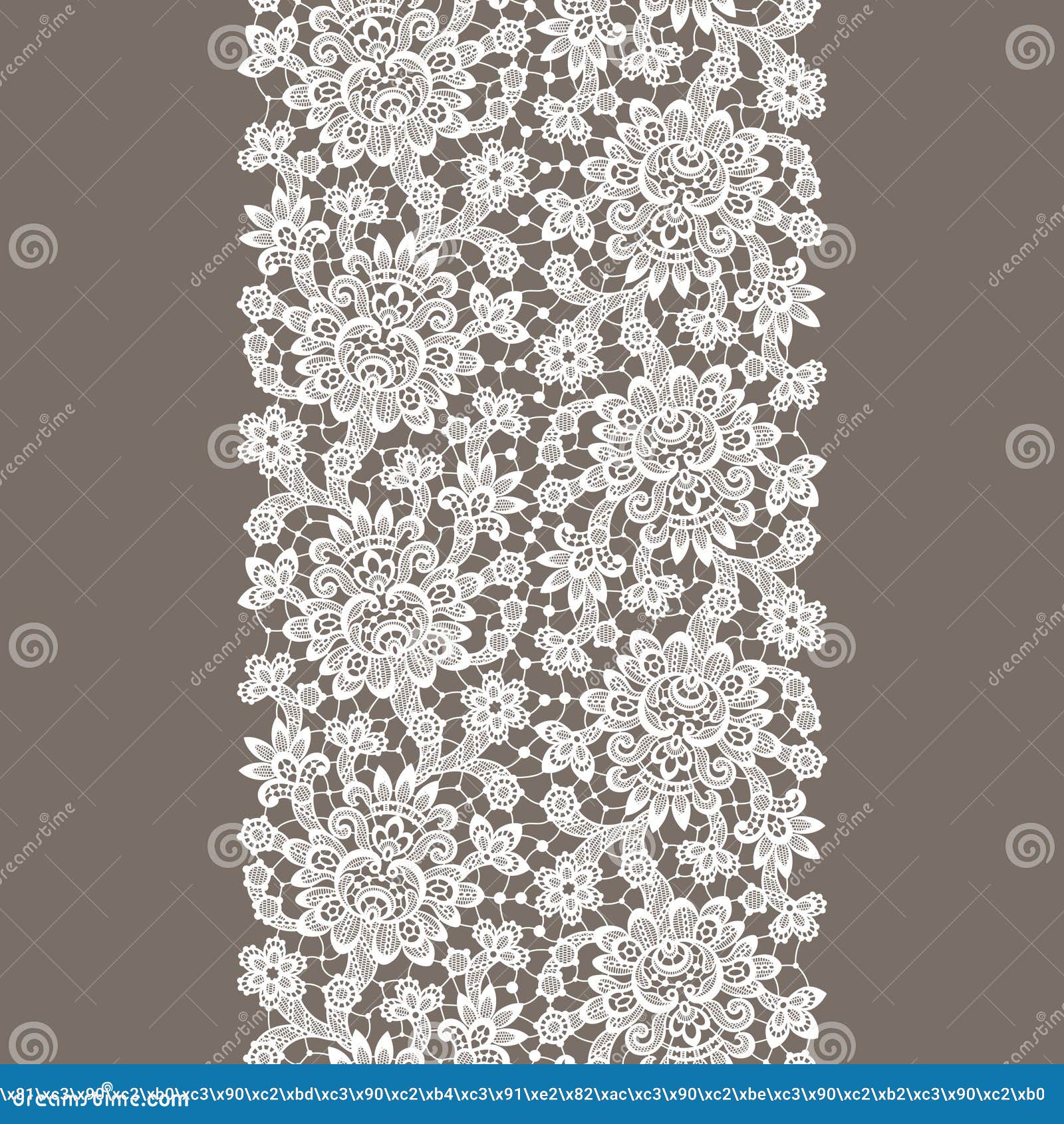 White Vector Lace. Vertical Seamless Pattern Stock Vector ...