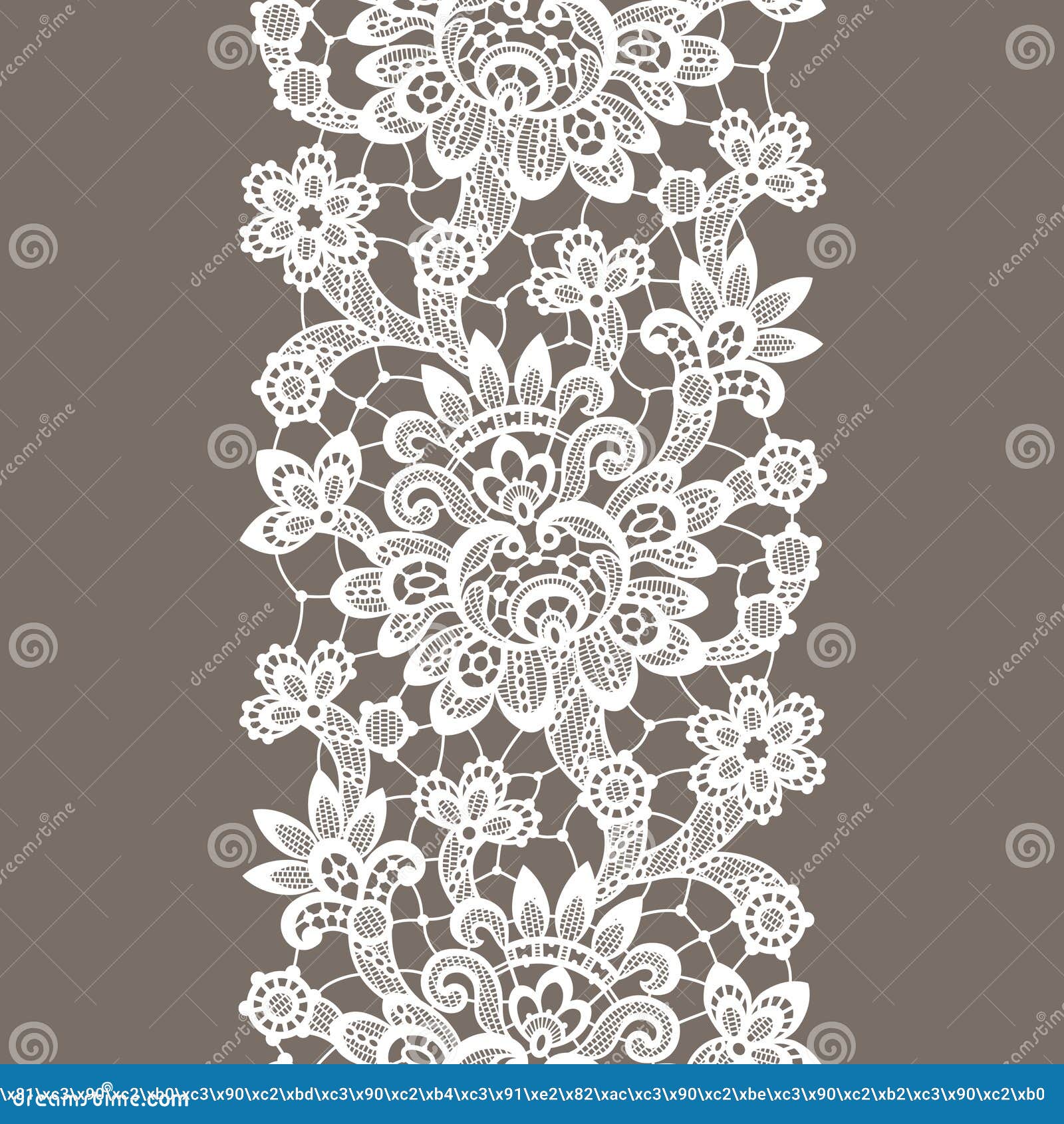 White Vector Lace. Vertical Seamless Pattern Stock Vector ...