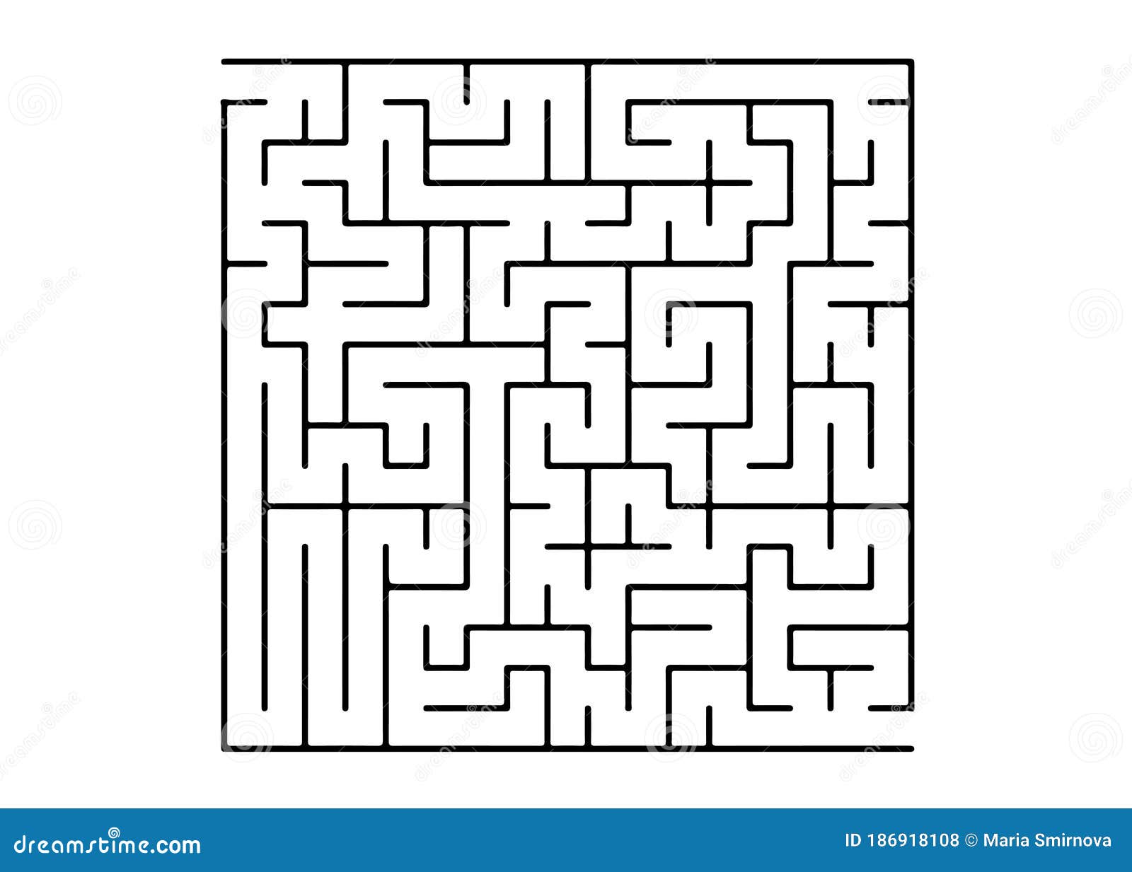 White Vector Layout with a Black Maze, Riddle. Stock Vector ...