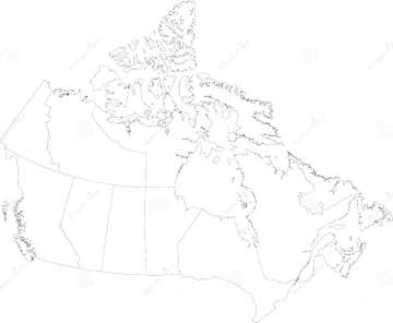 White map of Canada stock vector. Illustration of names - 202269573