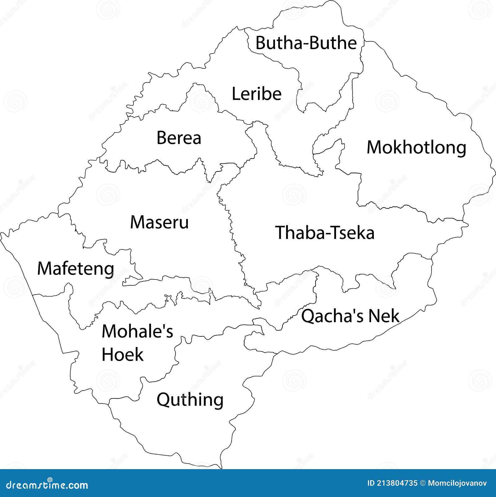 White map of Lesotho stock vector. Illustration of lesothan - 213804735