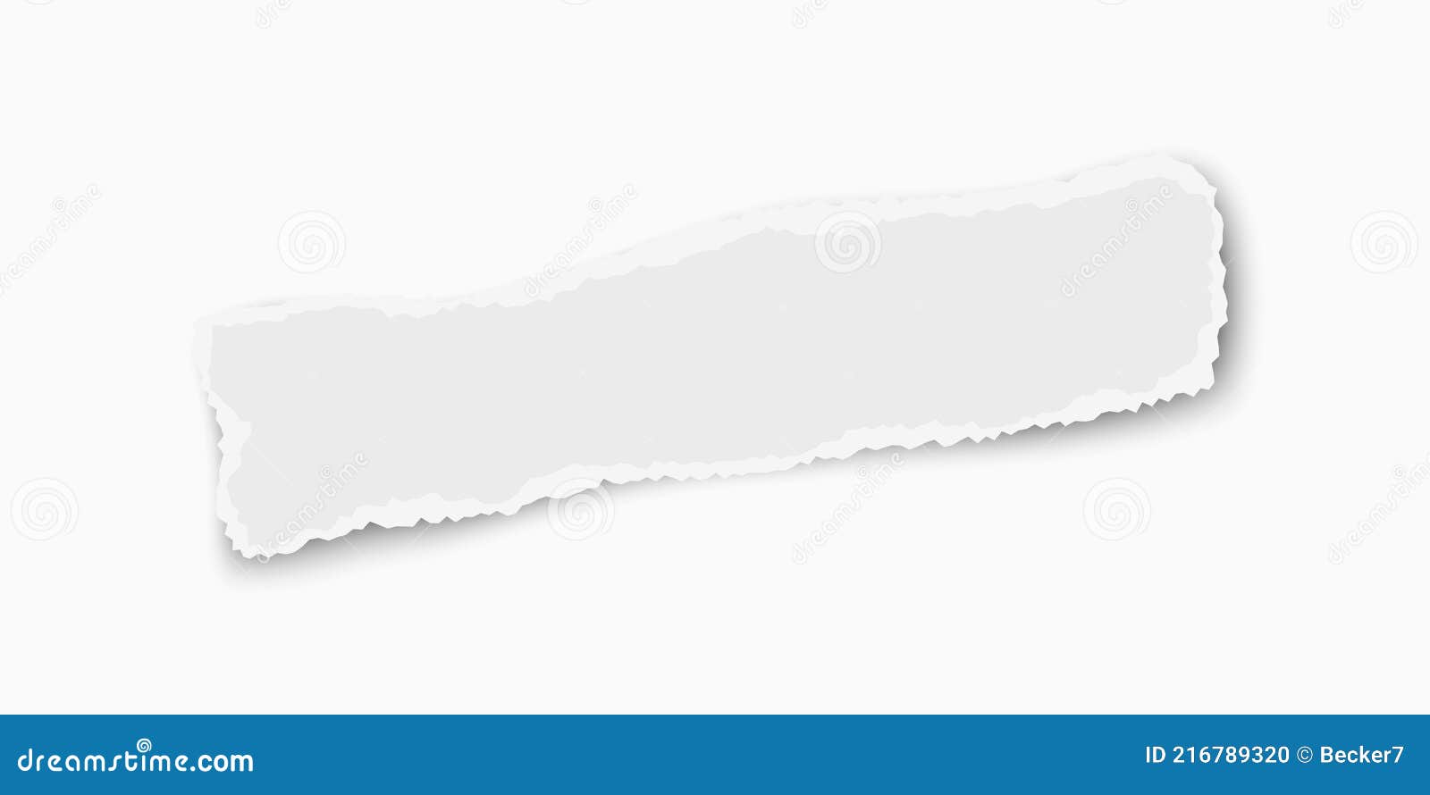 Vector Oblong Torn Paper Tear, Scrap, With Soft Shadow Isolated On ...