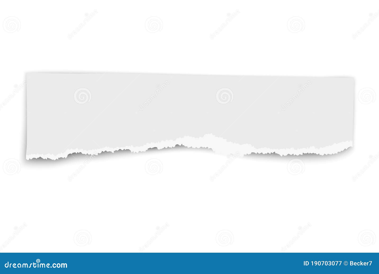 Vector Oblong Torn Paper Tear, Scrap, With Soft Shadow Isolated On ...