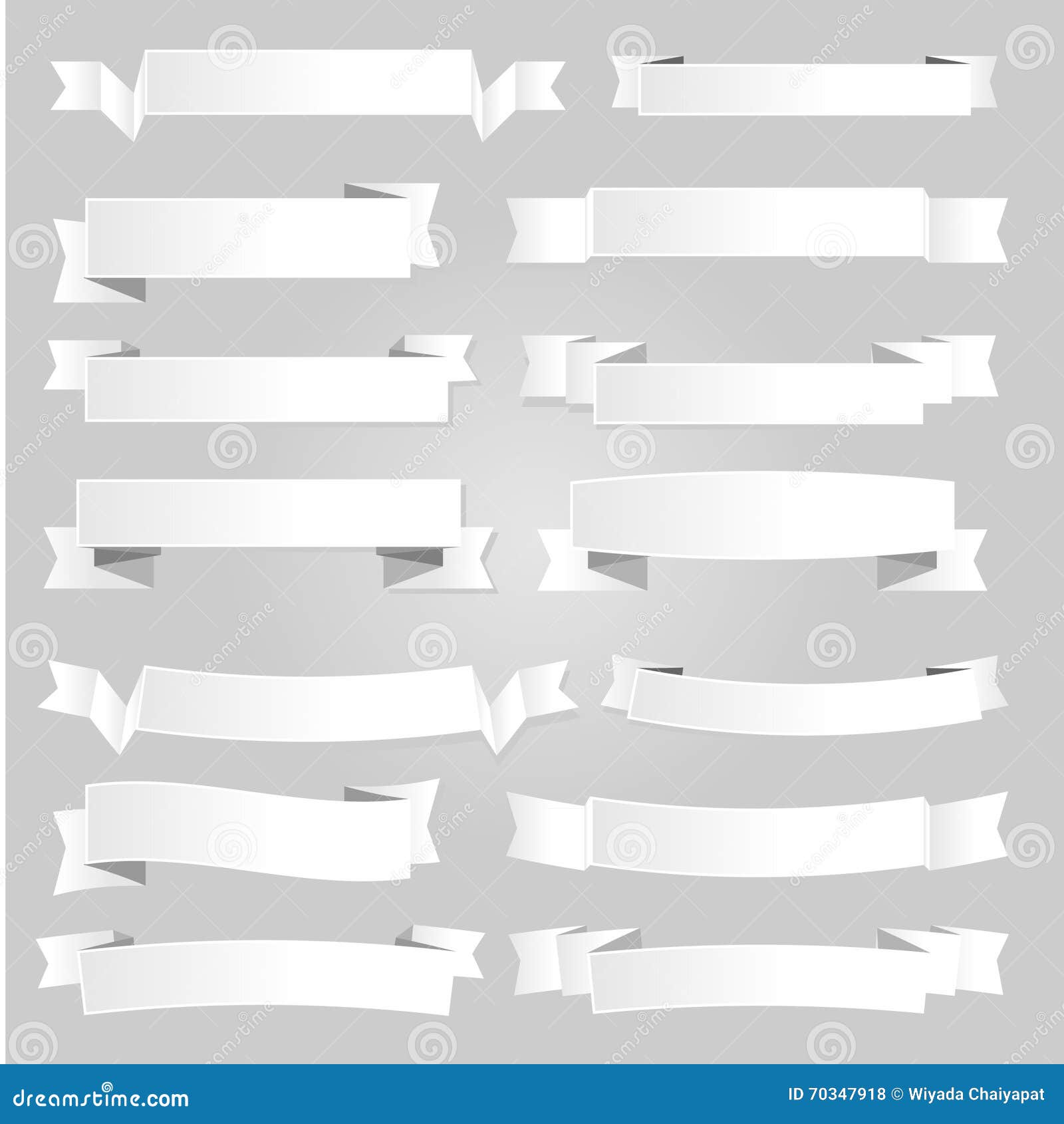 White Vector Paper Banners and Ribbons with Shadow Stock Vector ...