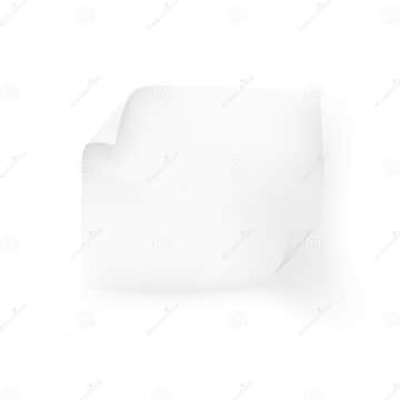 White Vector Paper Sheet with Curved Corners and Soft Shadow. Note ...