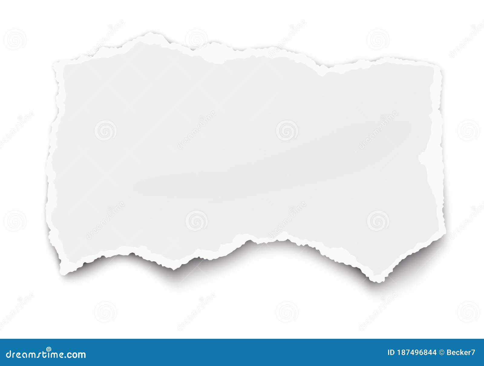 White Vector Paper Tear for Memo Note with Soft Shadow Isolated on ...