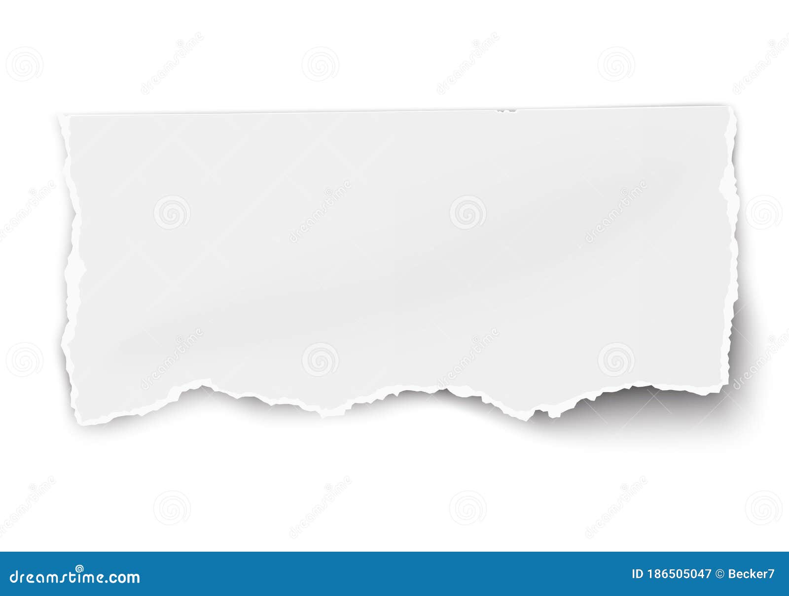 White Vector Paper Tear with Soft Shadow Isolated on White Stock ...