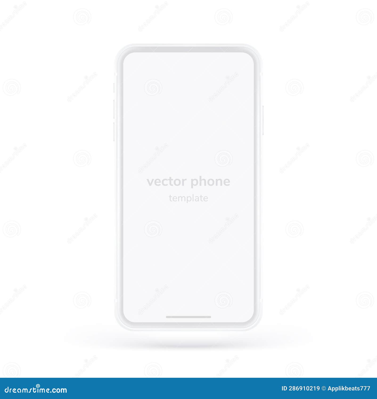 White Vector Phone Isolated on White Background. 3d Realistic Template ...