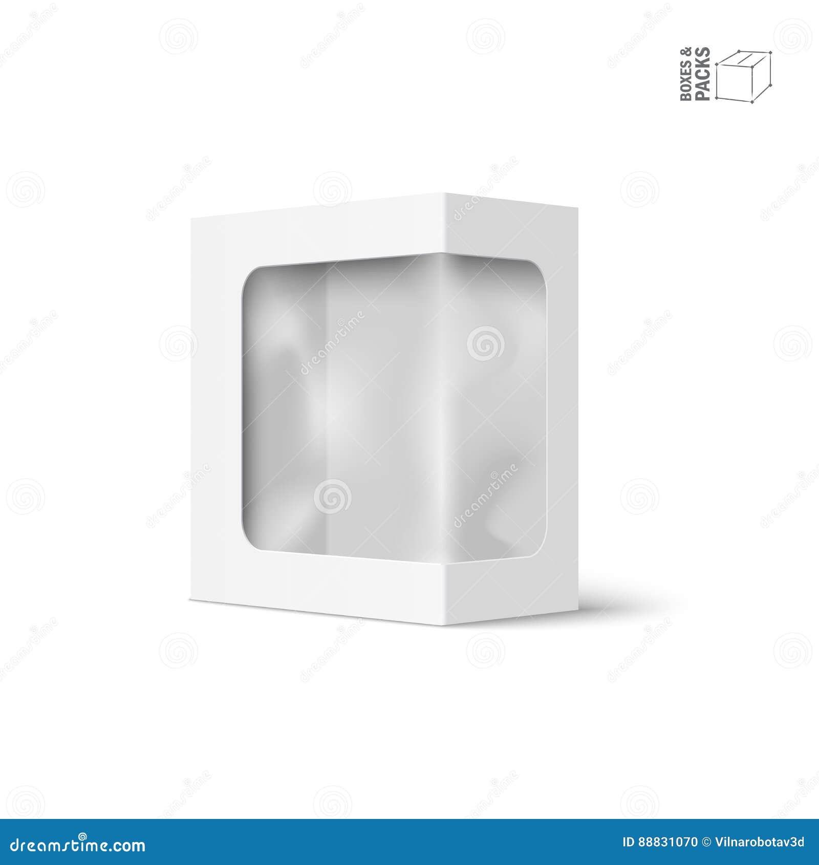 White Vector Product Package Box with Window, Stock Vector ...