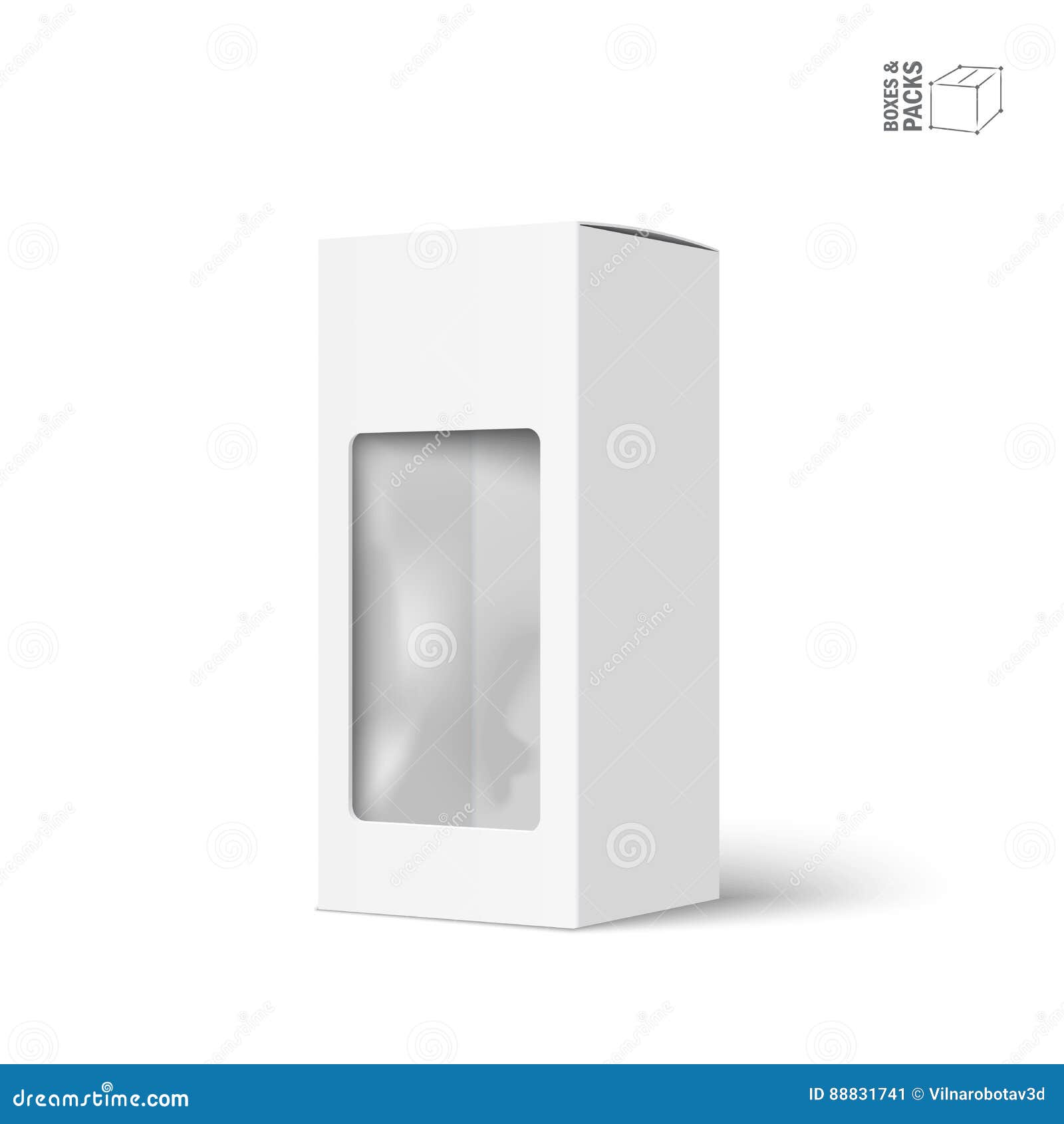 White Vector Product Package Box with Window Stock Vector ...