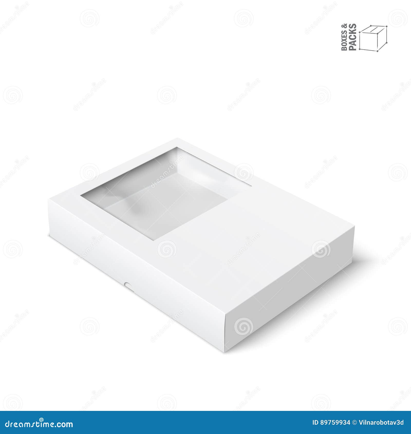 White Vector Product Package Box with Window Stock Vector ...