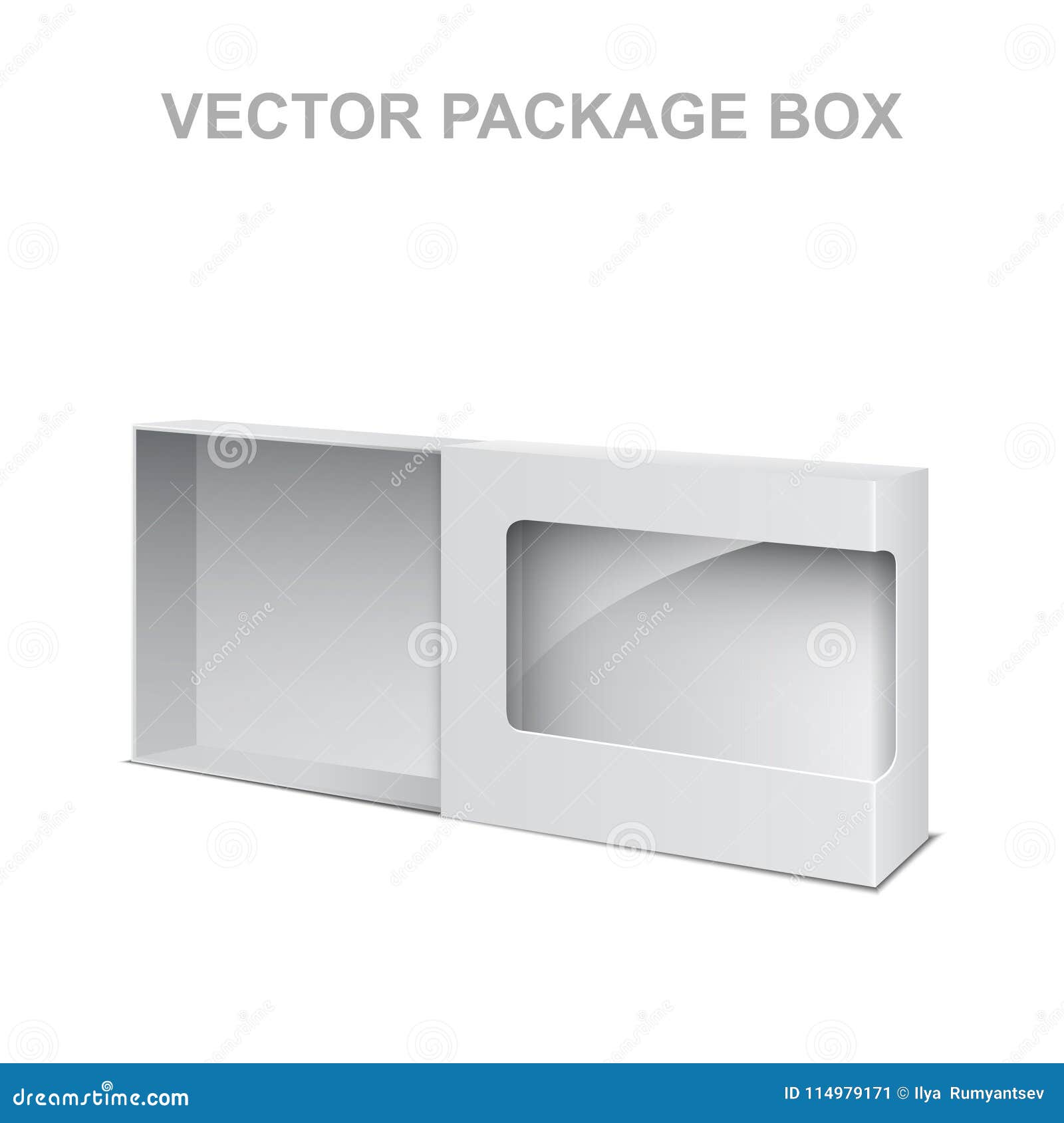 White Vector Product Package with Window and Retractable Box Stock ...