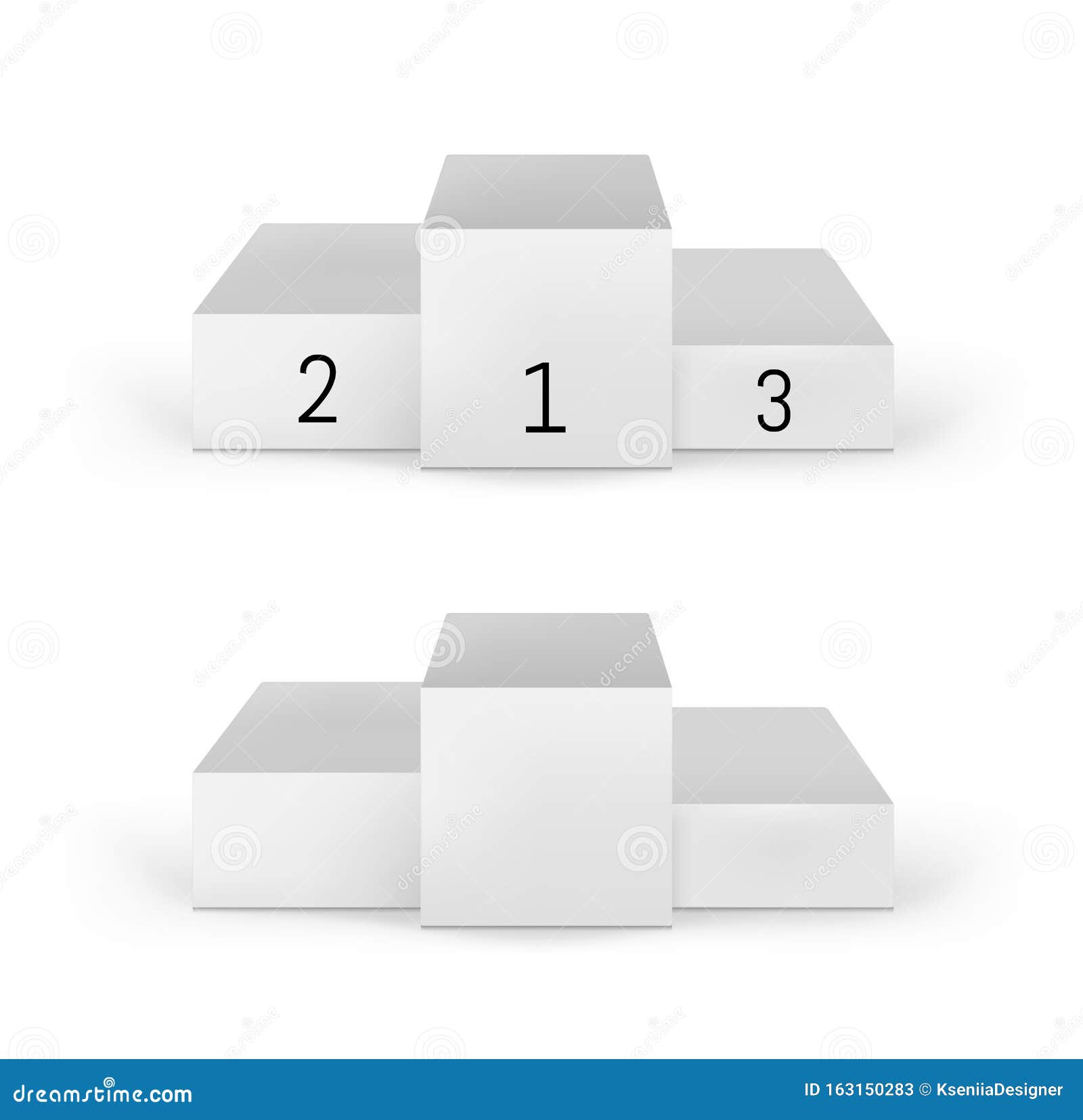 White Vector Realistic Winners Podium Stock Illustration - Illustration ...