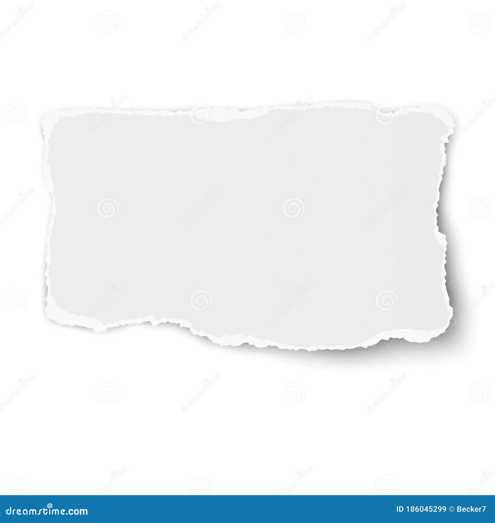 White Vector Rectangular Torn Paper Tear with Soft Shadow Isolated on ...