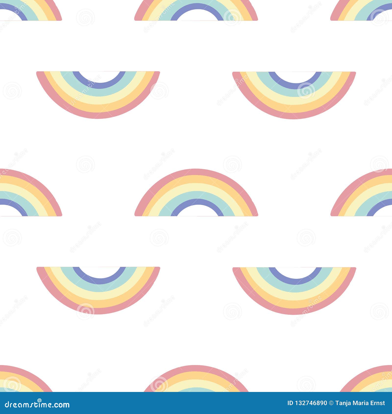 White Pattern with Coloured Rainbows. Stock Vector - Illustration of ...