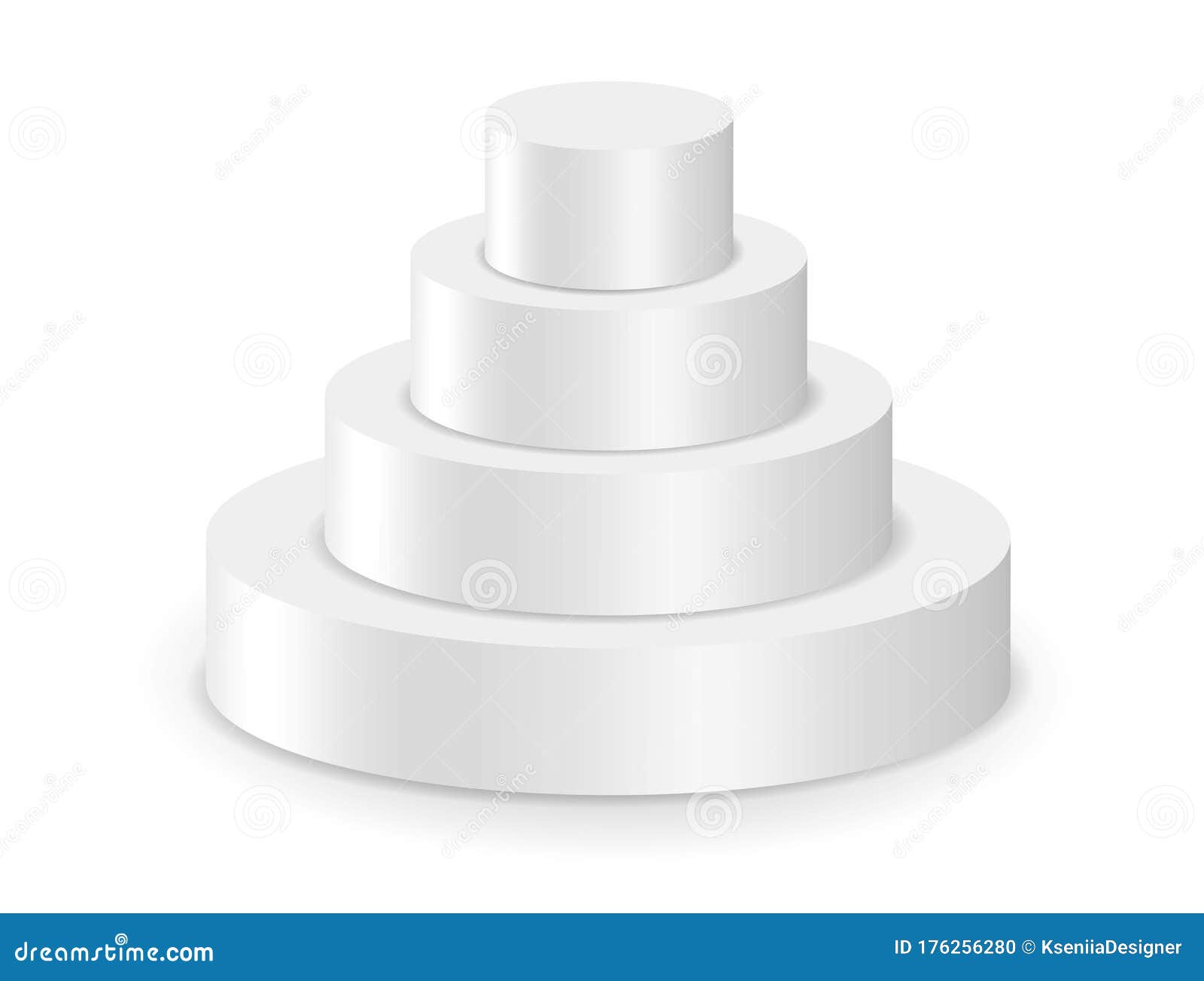 White Vector Round Winners Podium. Four Tiers Cake Stock Vector ...
