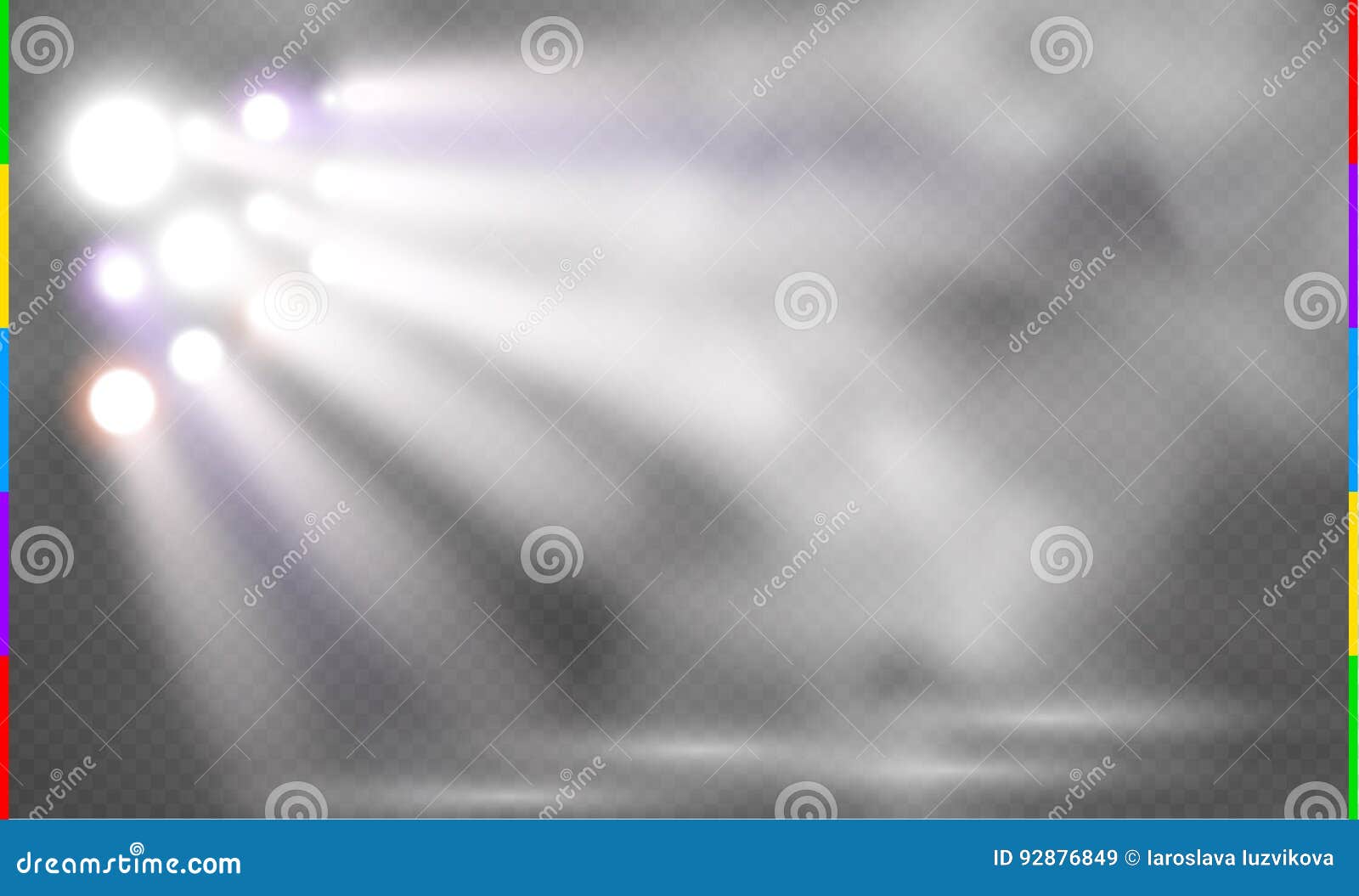White Vector Spotlight With Smoke Light Effect On Transparent ...