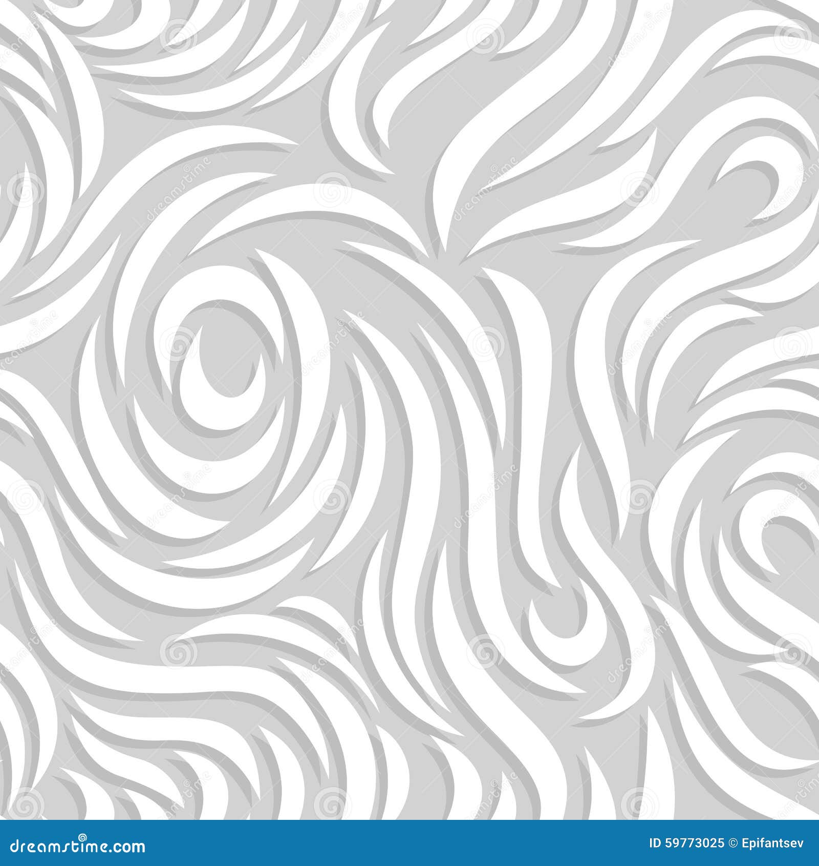 White Vector Swirl Seamless Pattern. Stock Vector - Illustration of ...