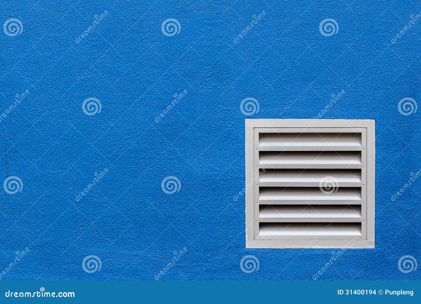 White Vent on Blue Concrete Wall, . Stock Photo - Image of inlet, color ...