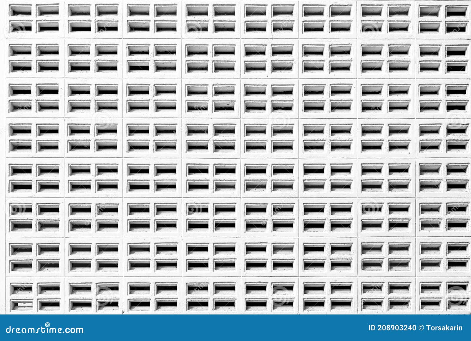 White Vented Cement Block Pattern and Background Stock Photo - Image of ...