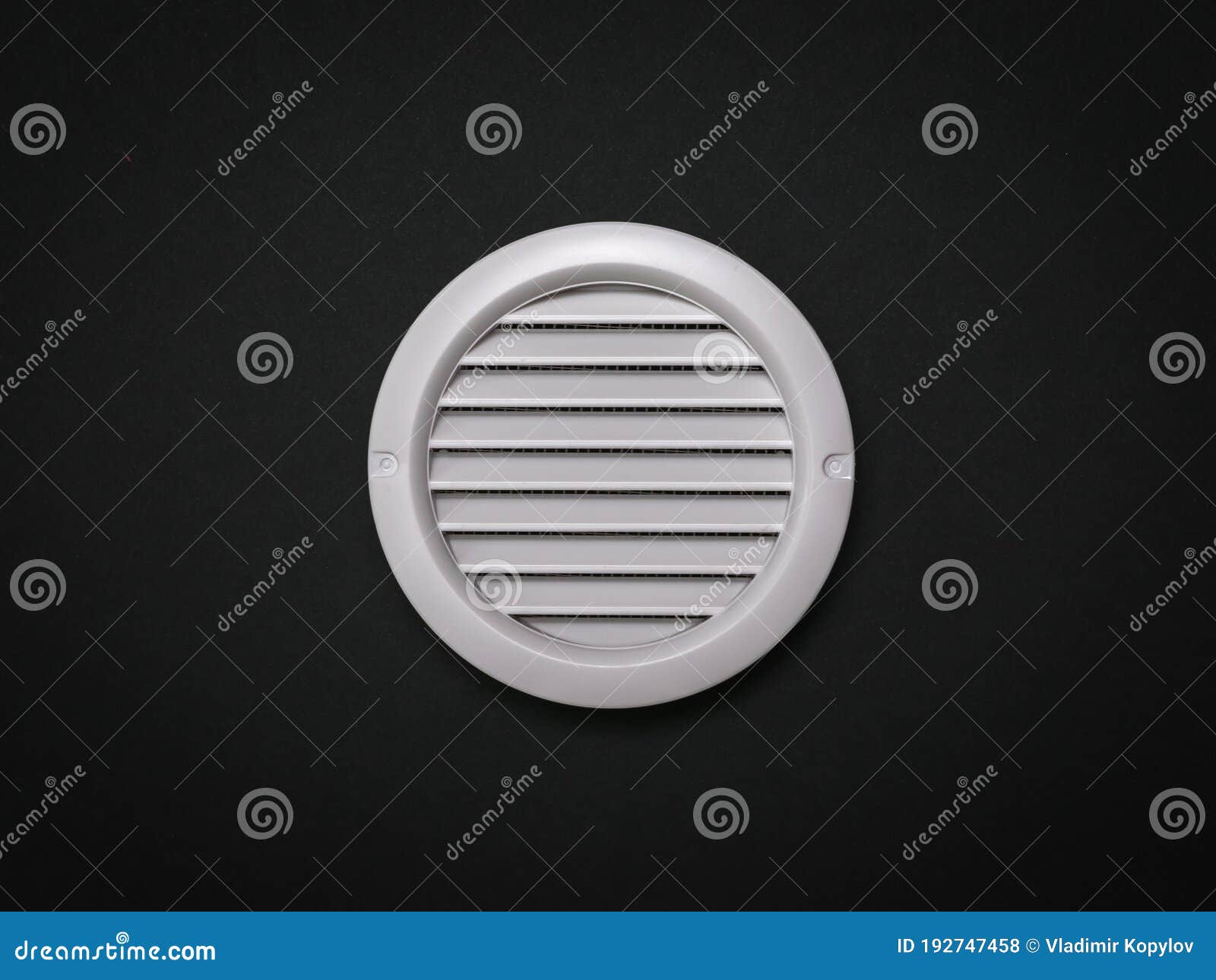 White Ventilation Grate in the Center of the Black Background. Stock ...