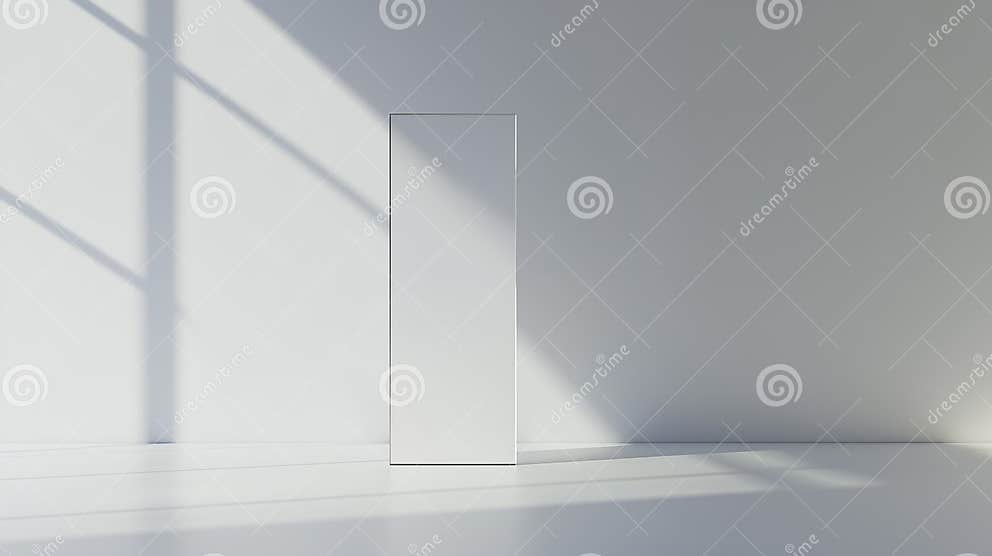 Minimalist Interior with a White Vertical Panel Illuminated by Natural ...