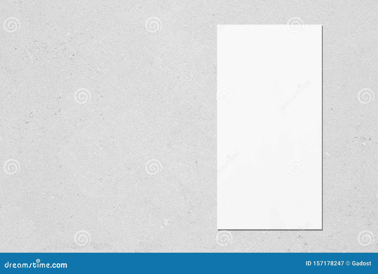 White Vertical Rectangle Price-list Or Menu Mockup On Grey Concrete ...