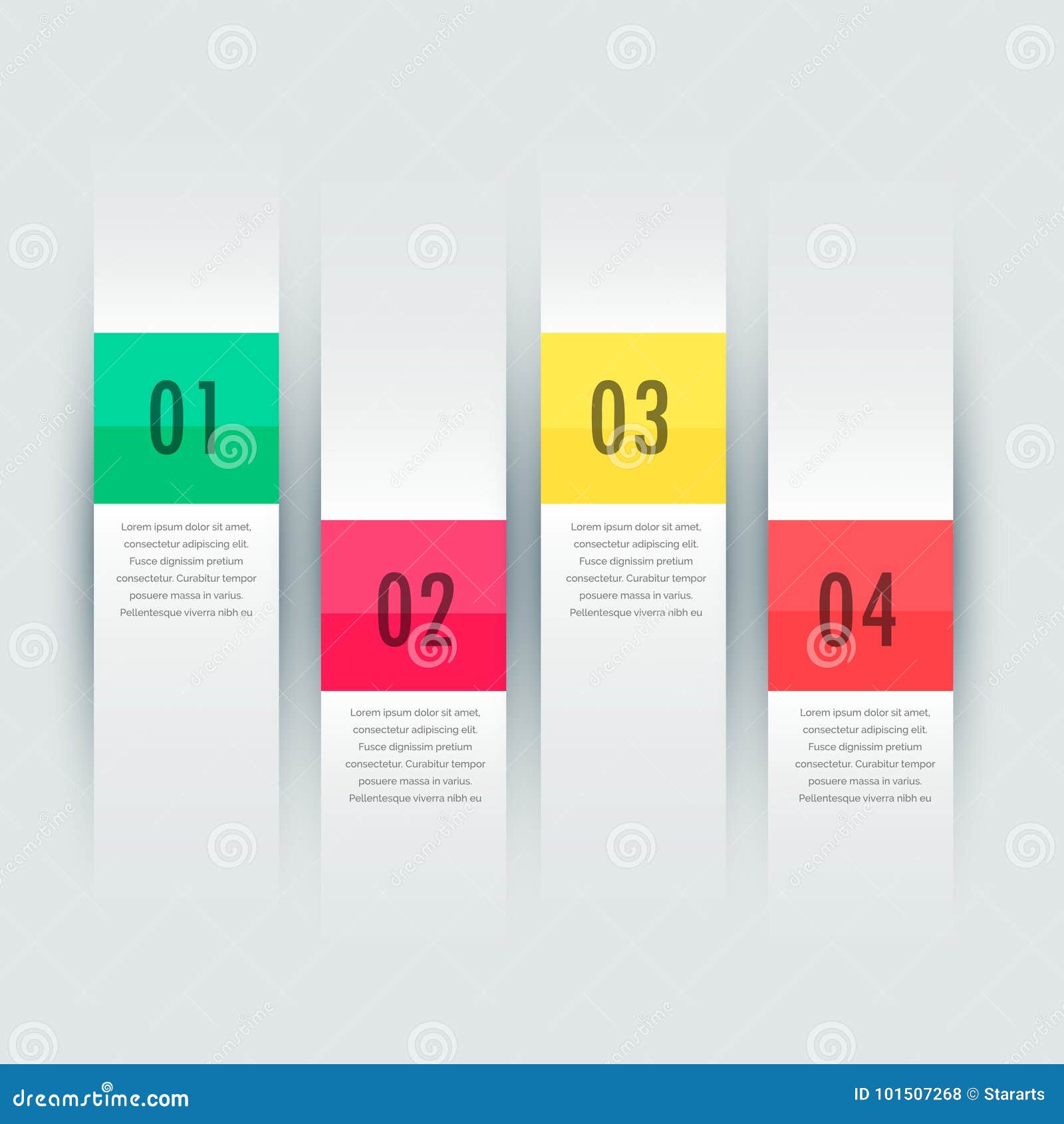 White Vertical Stripes Four Steps Infographic Presentation Template ...