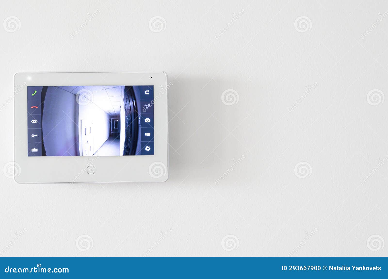A White Video Intercom Screen on a White Apartment Wall Stock Photo ...