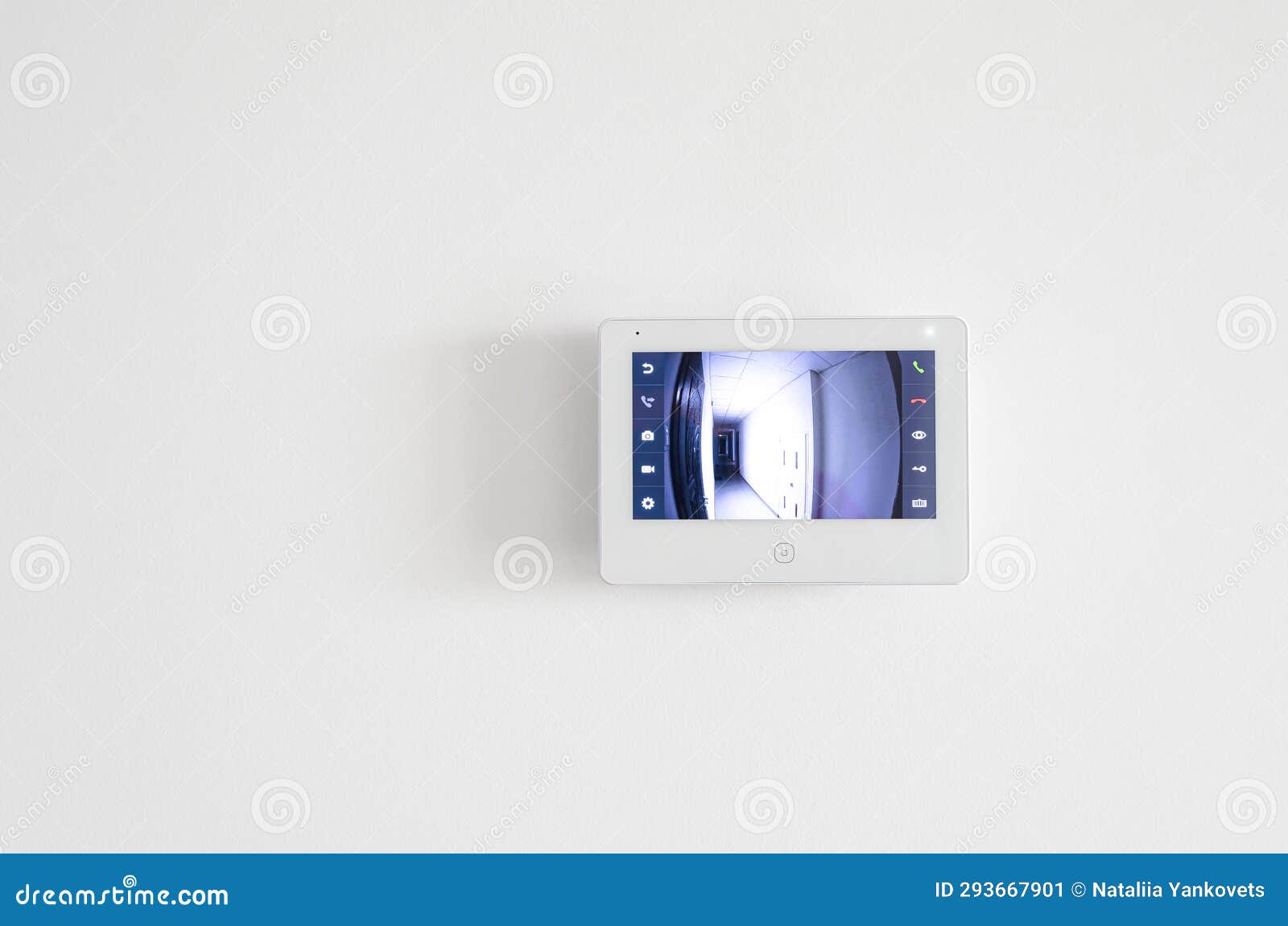 A White Video Intercom Screen on a White Apartment Wall Stock Image ...