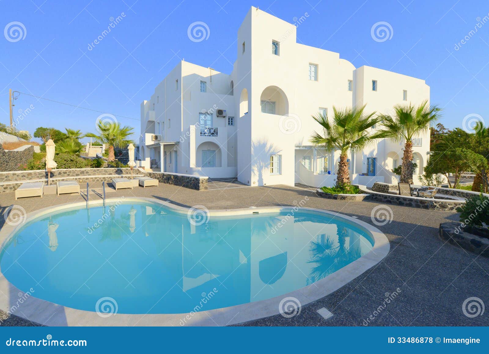 White Villa with Private Pool Stock Photo - Image of hotel, exotic ...