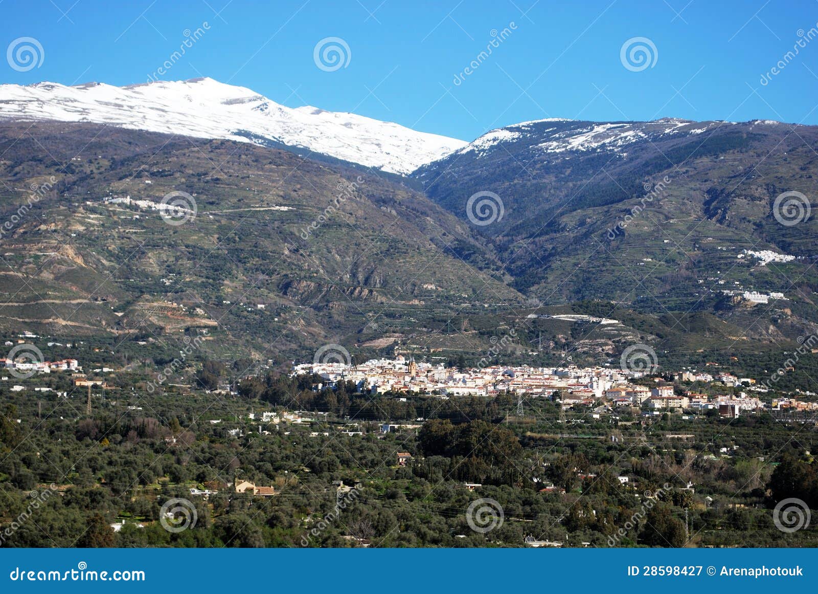 White Village in Mountains, Orgiva, Spain. Stock Image - Image of ...