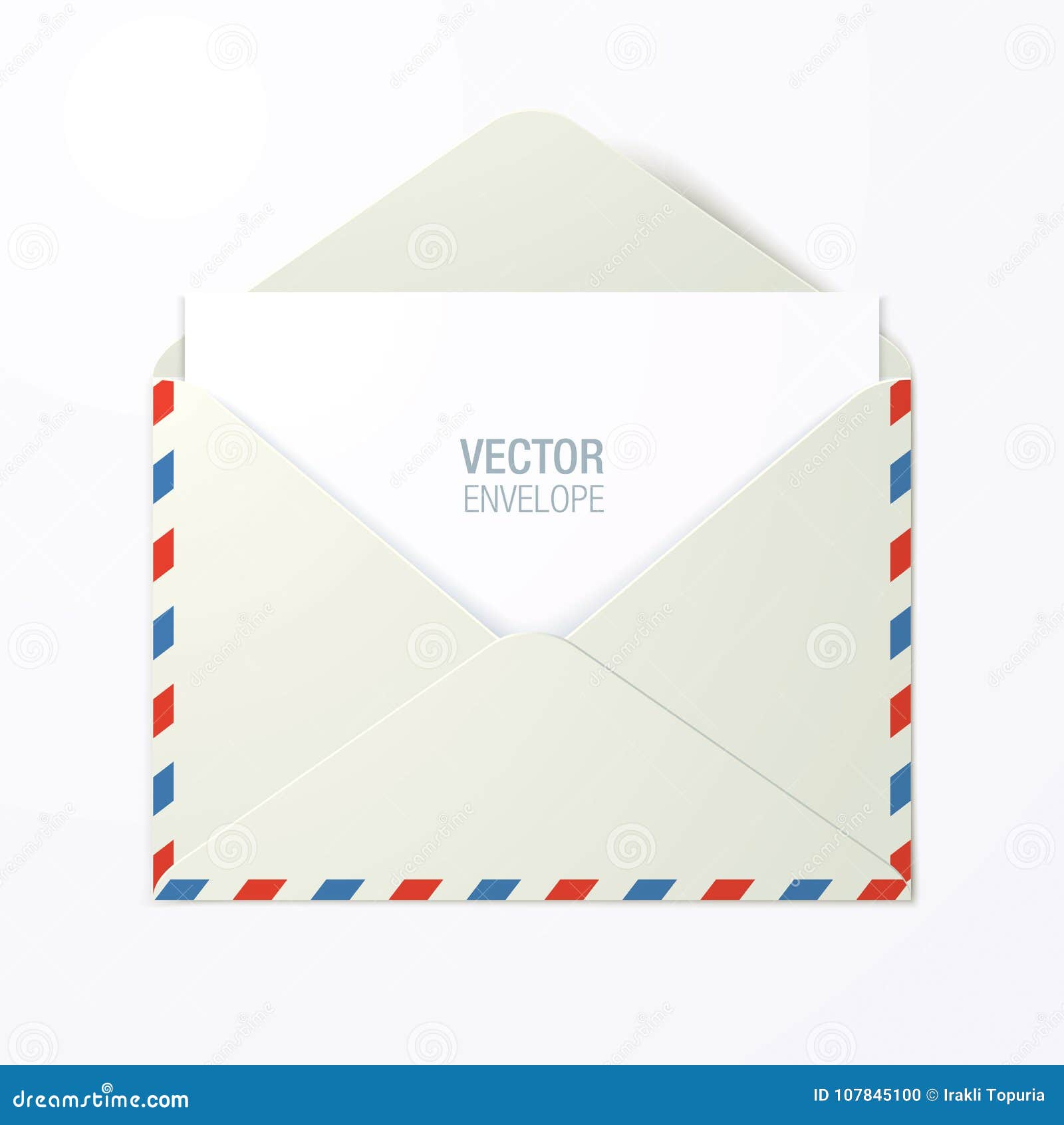 Vector Envelope with Red and Blue Stroke. Stock Vector - Illustration ...