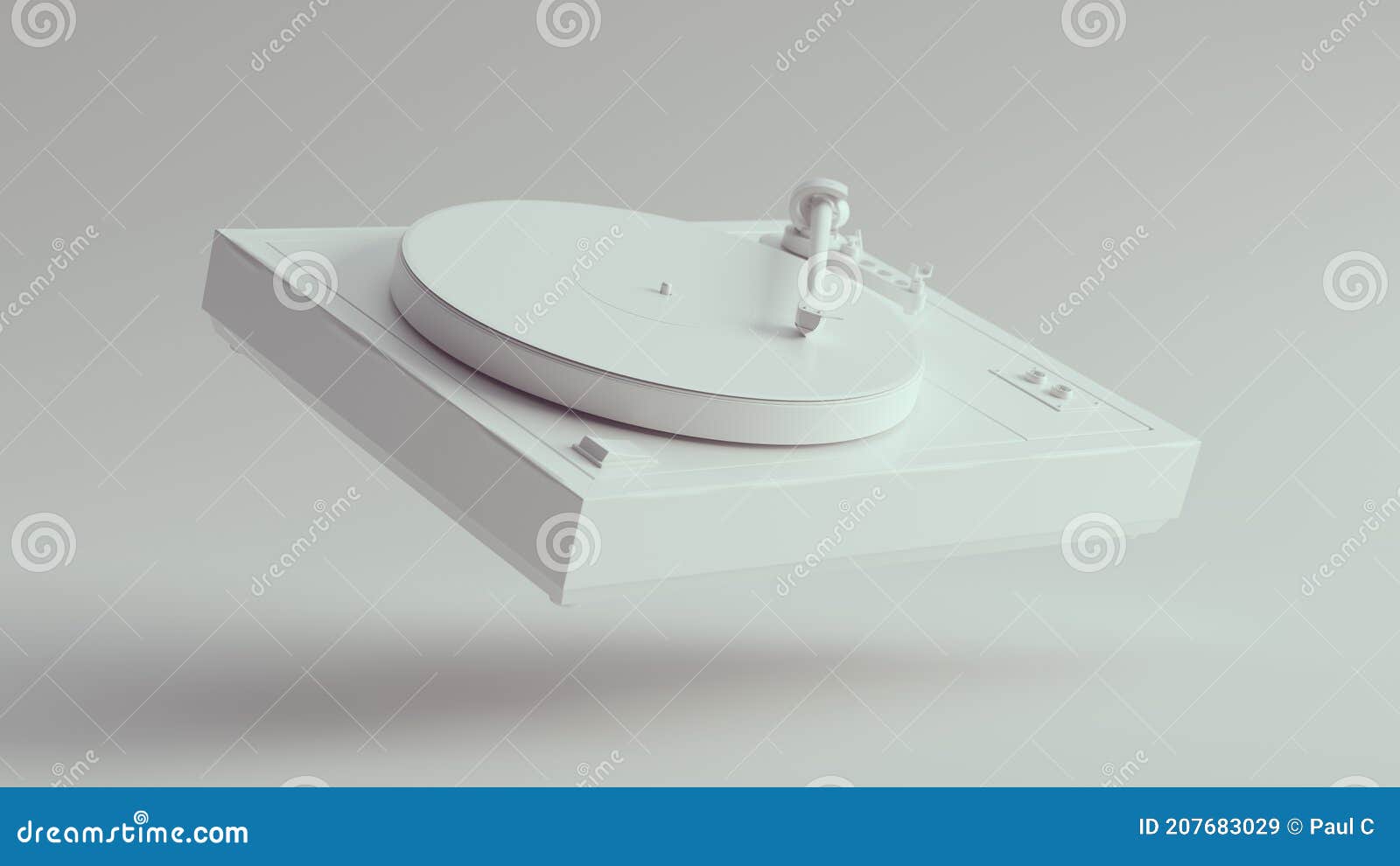 White Vintage Turntable Record Player Stock Illustration - Illustration ...
