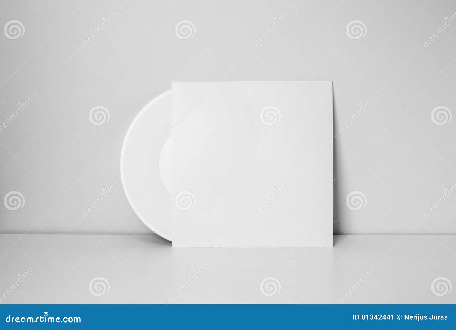 White Vinyl Record in Paper Case Stock Image - Image of audio, shelving ...