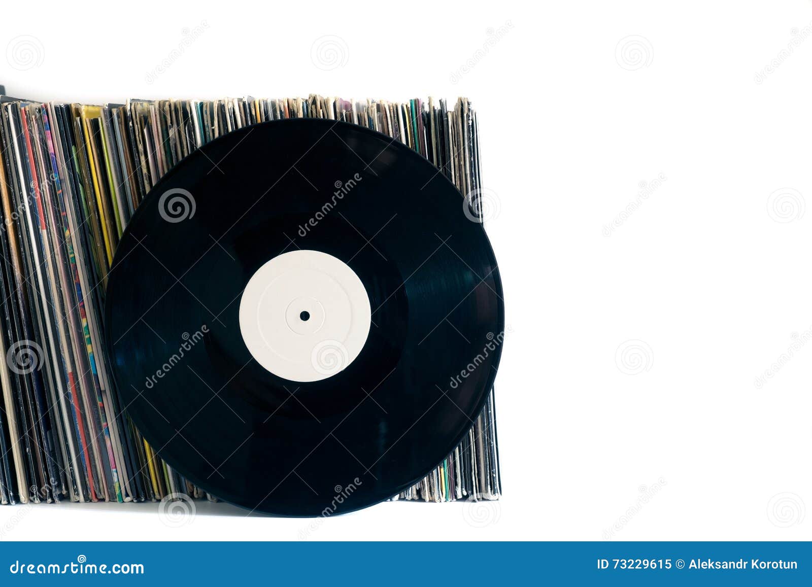 White Vinyl Records on a White Background Stock Image - Image of ...