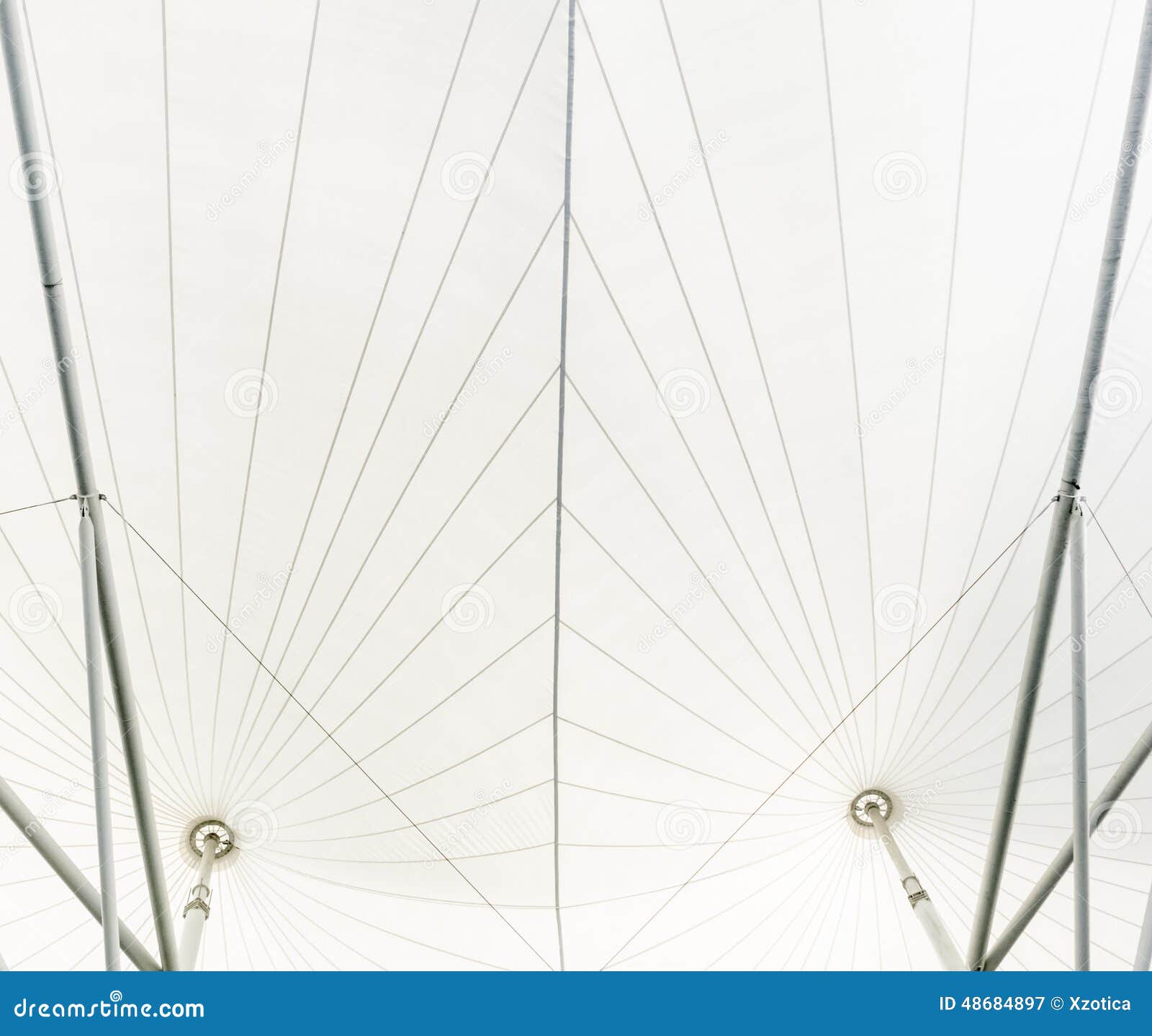 White Vinyl Roof Structure Steel Stock Image - Image of metal ...