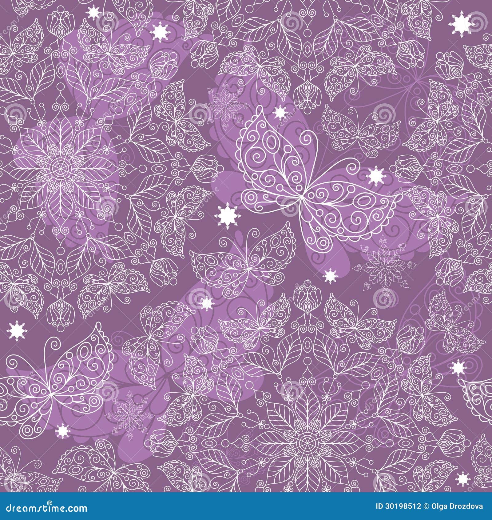 Vintage Violet Seamless Pattern Stock Vector - Illustration of circle ...