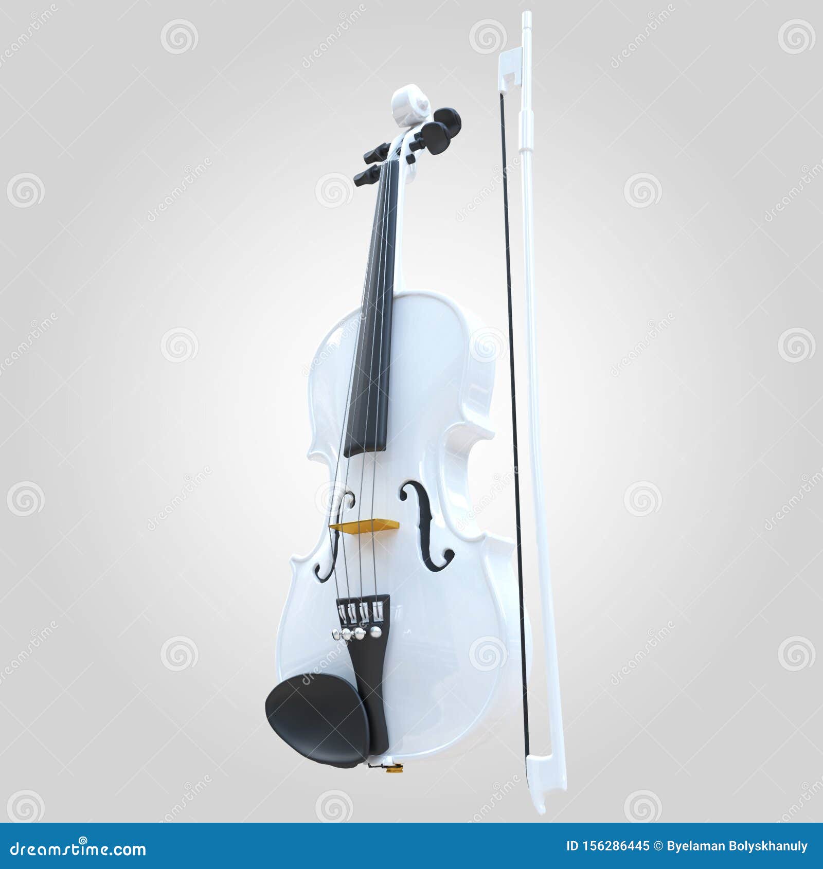 White Violin White Background Musical Instrument Stock Illustration ...