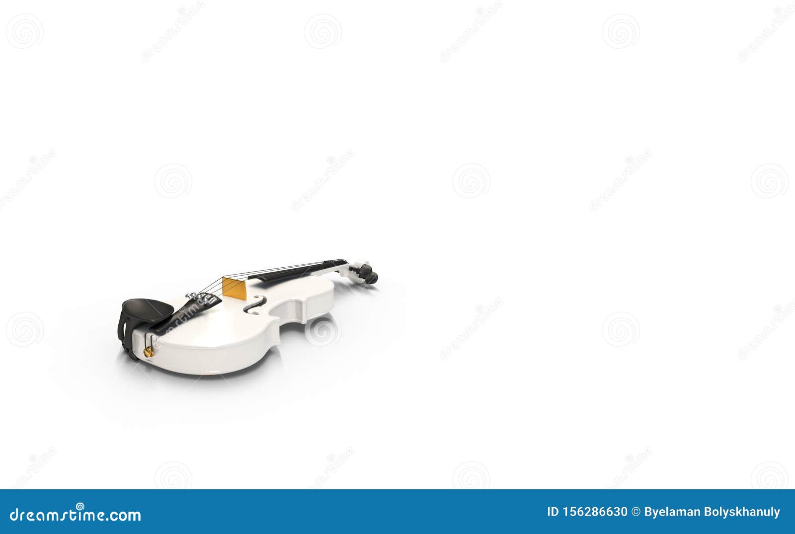 White Violin White Background Musical Instrument Stock Illustration ...