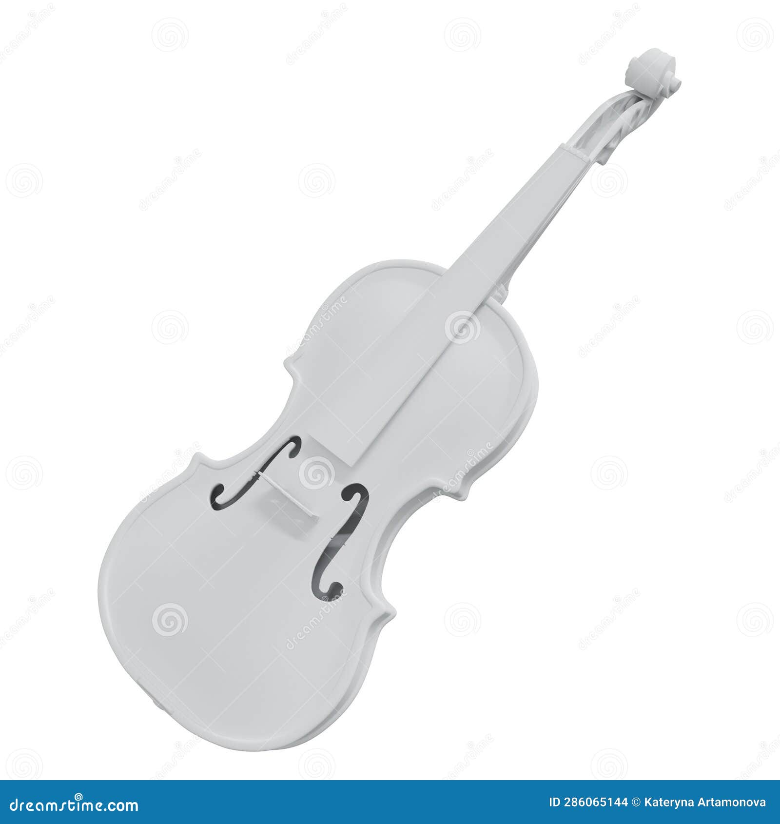 White Violin Music Tools Icon. Isolated on White Background. 3D Render ...