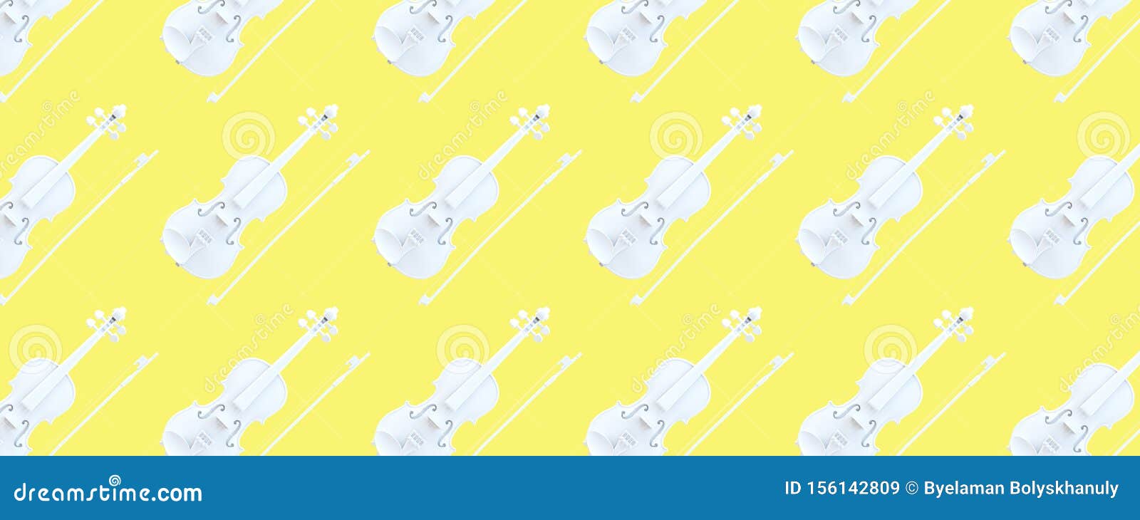 White Violin Yellow Background 3d Illustration 3d Render Stock ...