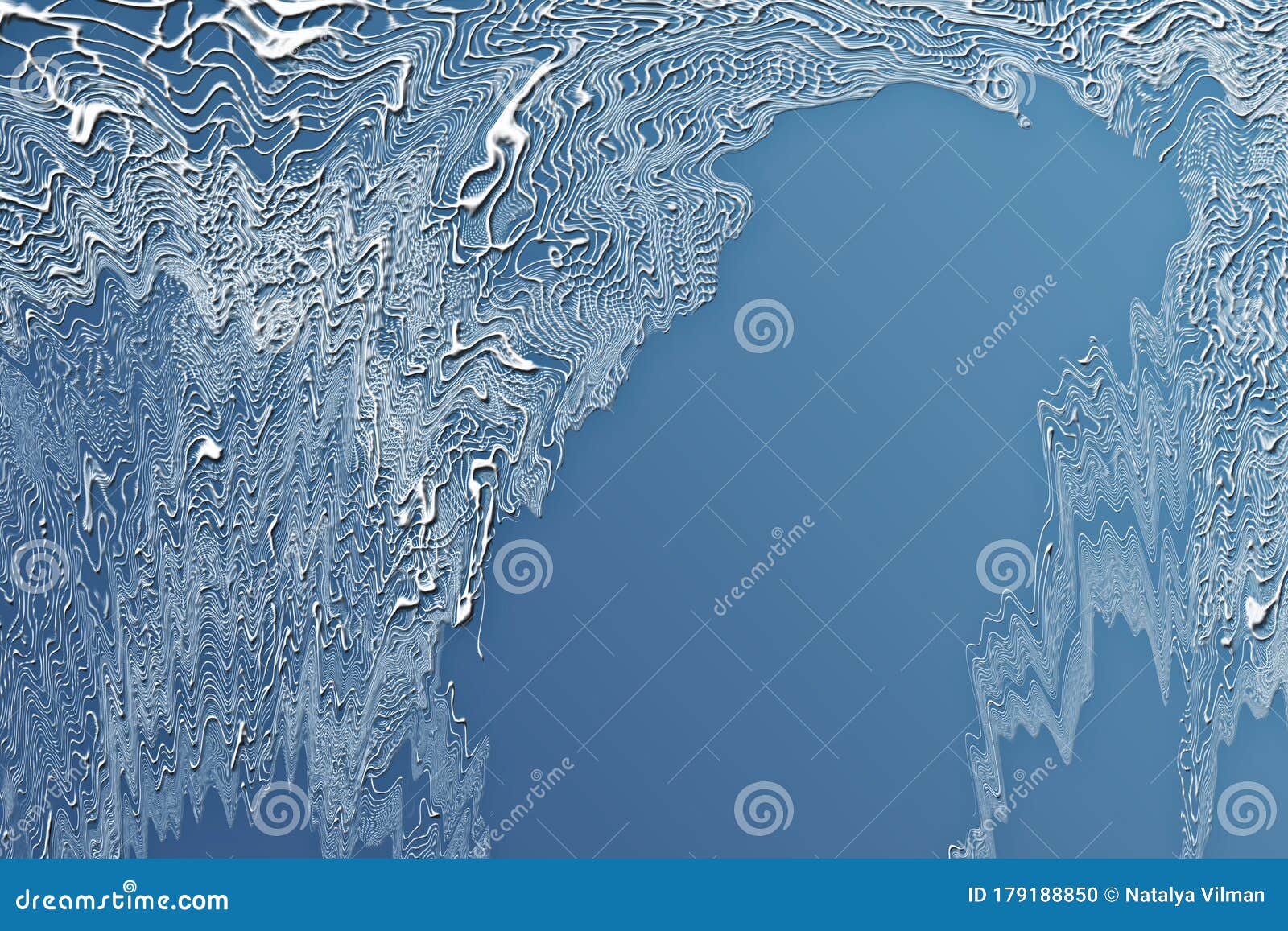 White Volumetric Wavy Threads on a Blue Background. Trendy Background ...