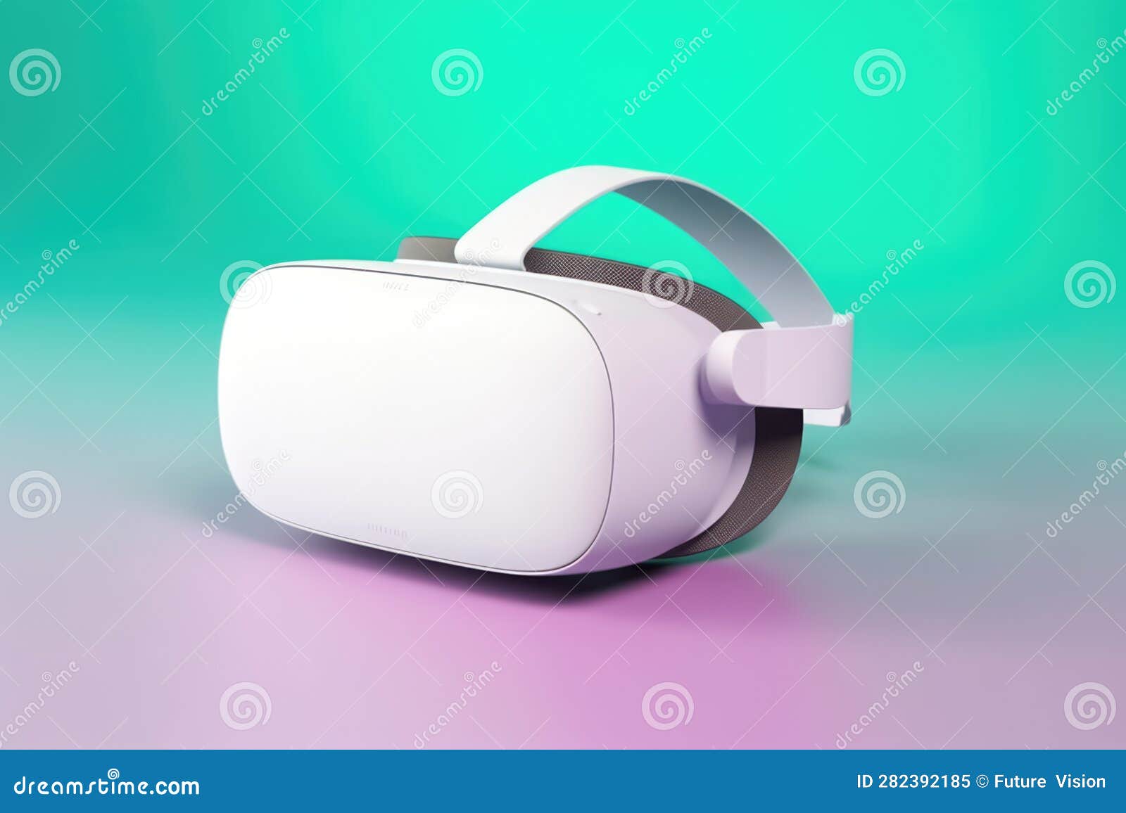 White Vr Headset on Blue and Pink Background with Copy Space, Created ...