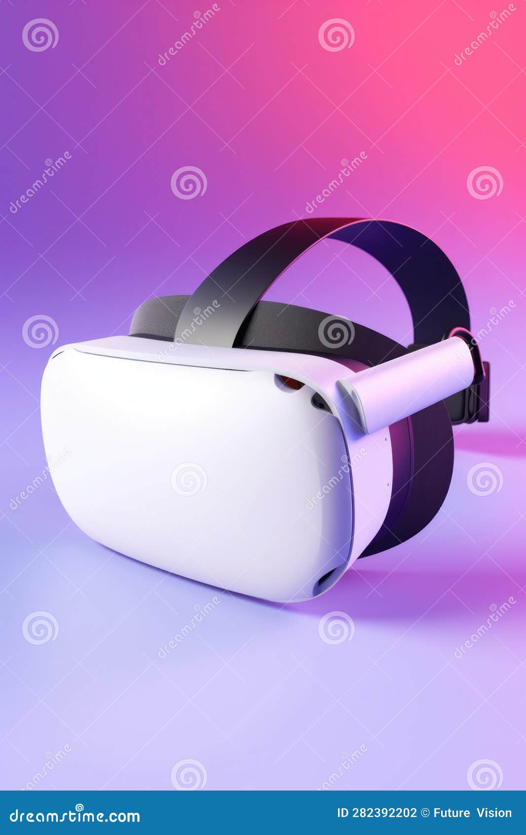 White Vr Headset on Blue and Pink Background with Copy Space, Created ...