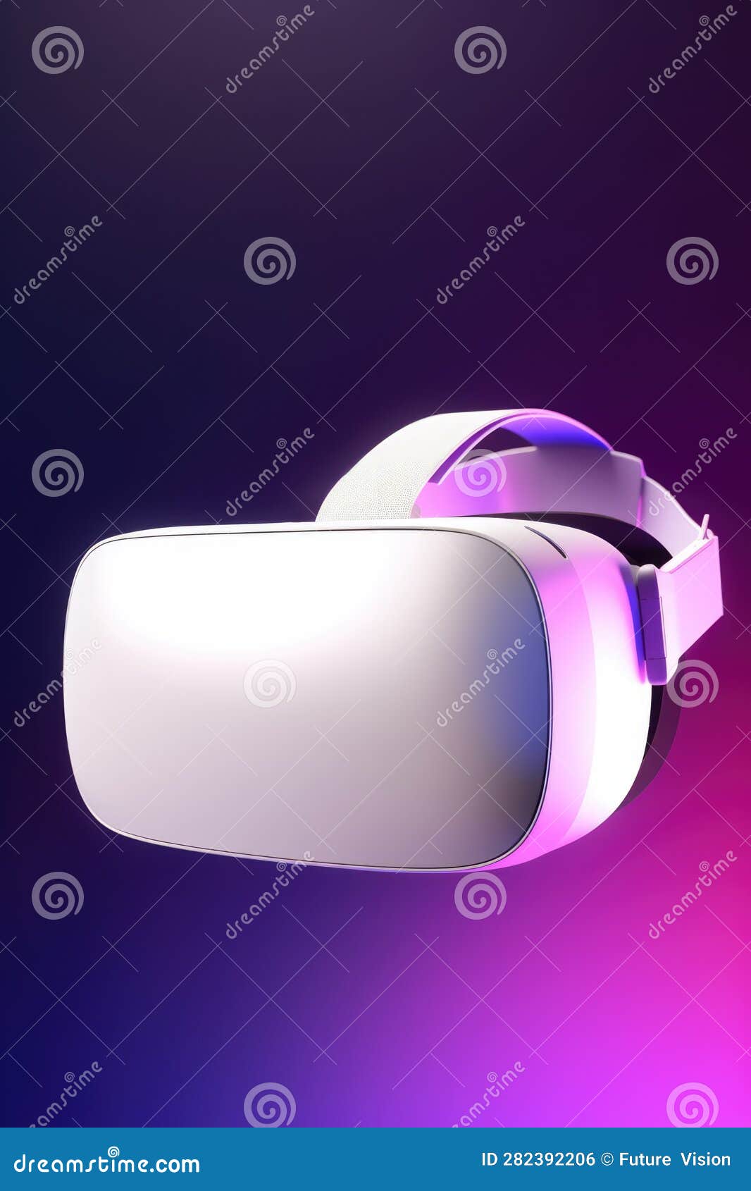 White Vr Headset on Dark Purple Background with Copy Space, Created ...