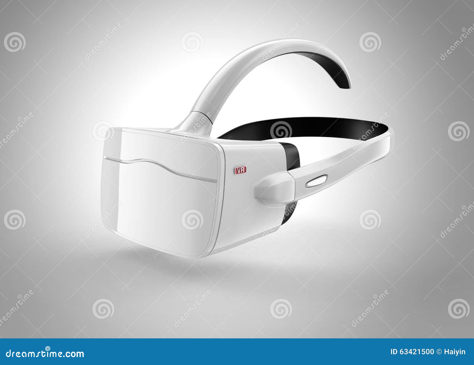 White VR Headset Isolated on Gray Background. Stock Photo - Image of ...