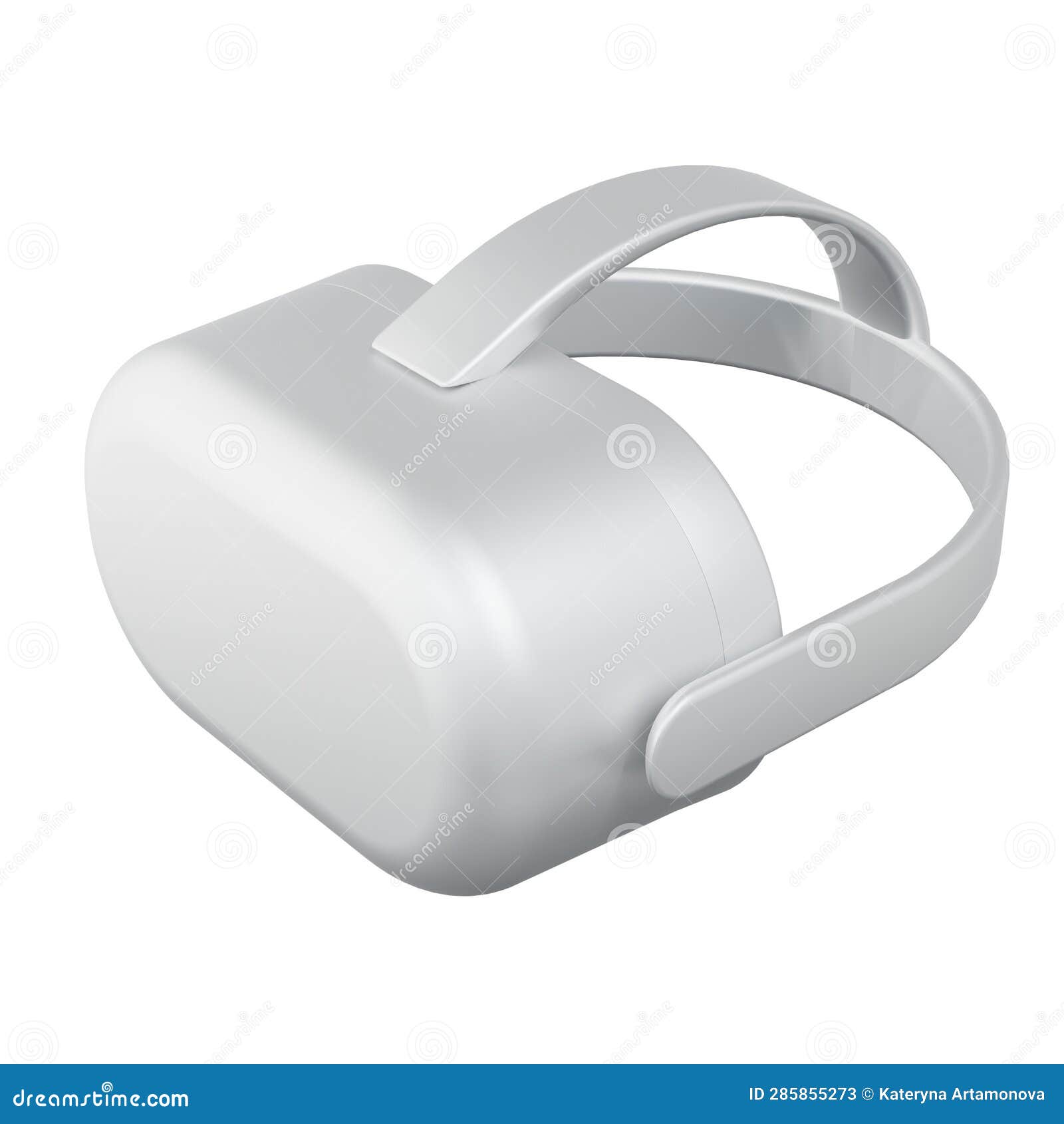 White VR Headset. Isolated on White Background. 3D Render. Virtual ...