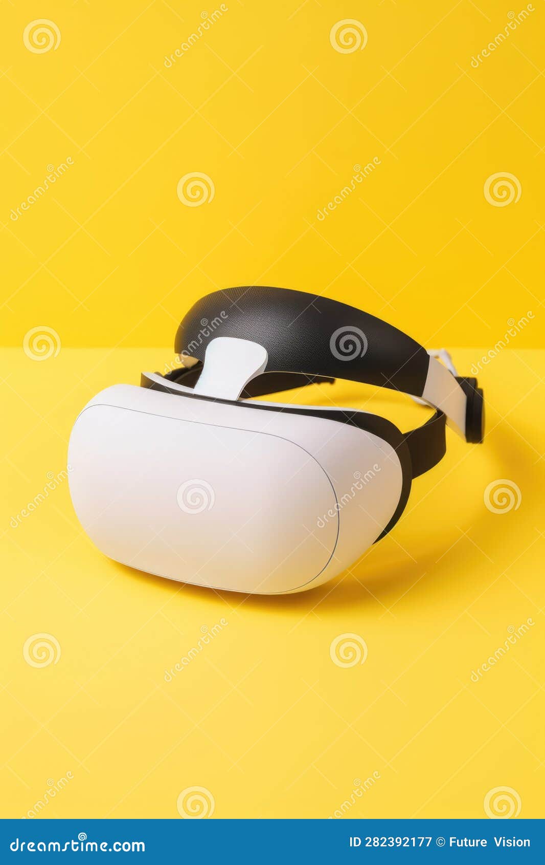 White Vr Headset on Yellow Background with Copy Space, Created Using ...