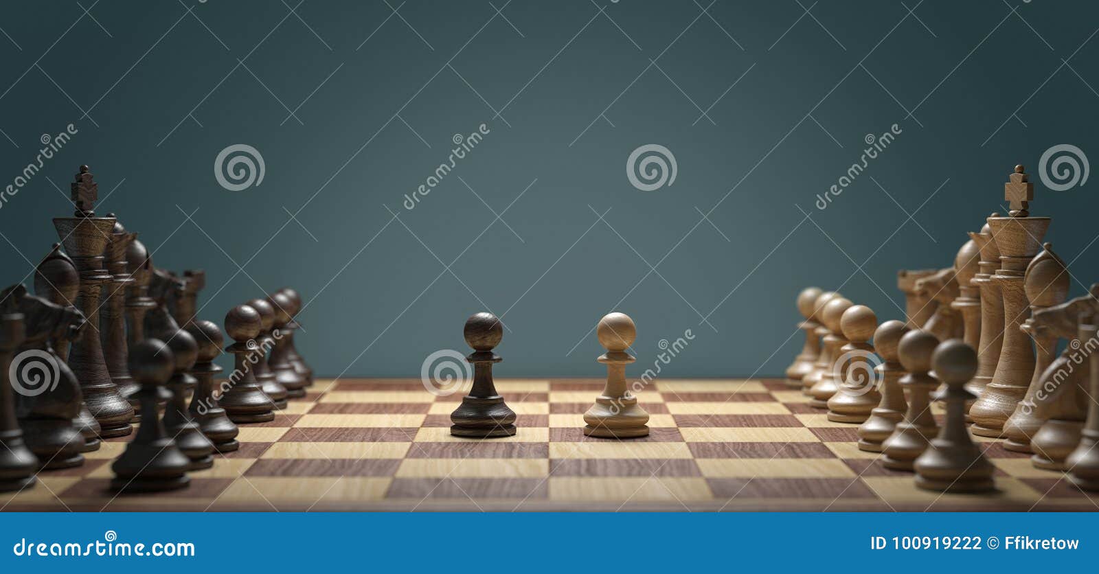 Pawn Face Off in Chess Game Stock Illustration - Illustration of game ...